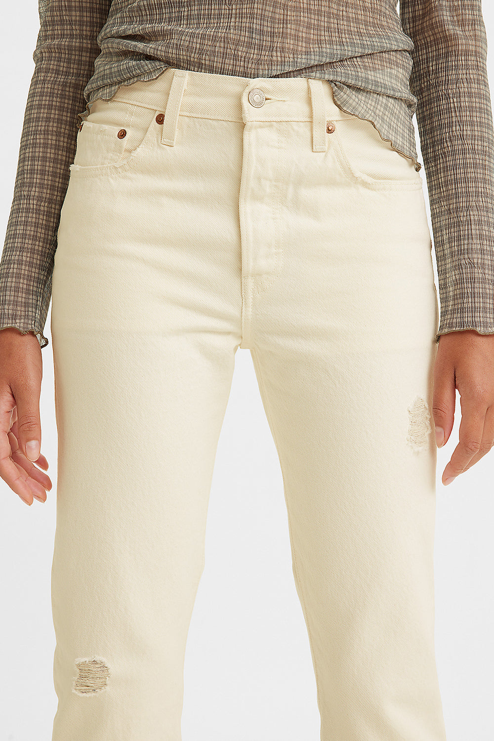 501 Original Cropped Jeans Ecru Booper Karen Walker